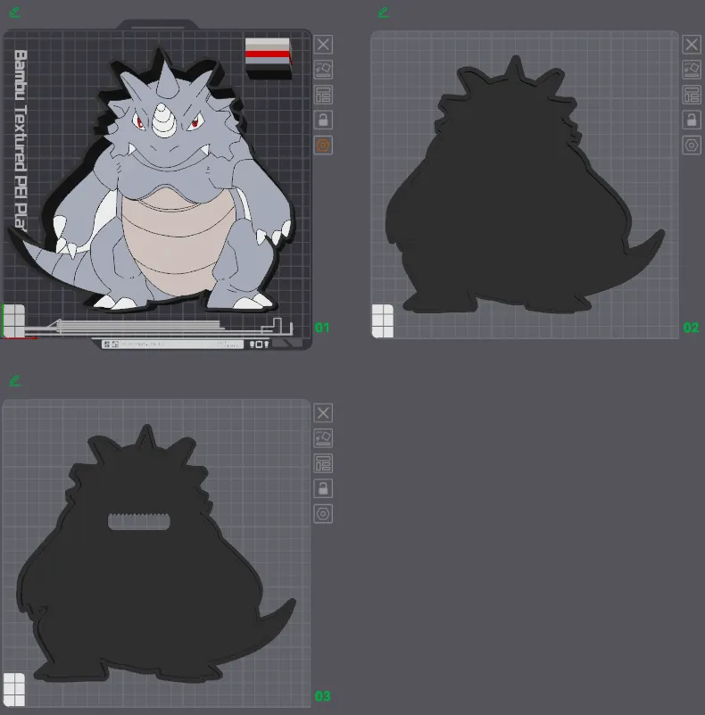 Pokemon - 0112 Rhydon LED Lamp by BeeTee 3D - MakerWorld