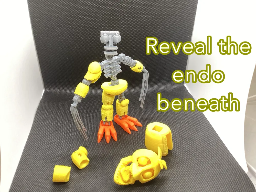 WITHERED CHICA articulated figure #EndoEdition - Free 3D Print Model ...