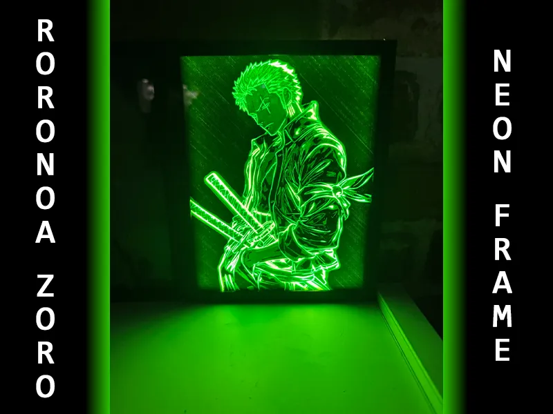 RORONOA ZORO / ONE PIECE NEON FRAME by 3DPrintica - MakerWorld