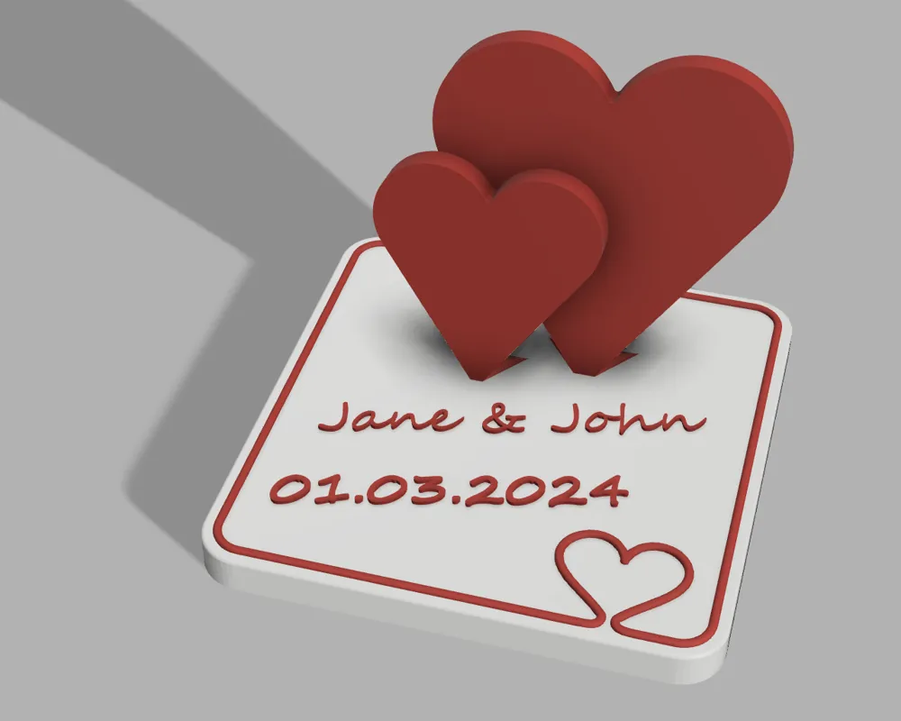 2 customizable Wedding gift (No MMU or AMS needed) - Free 3D Print ...