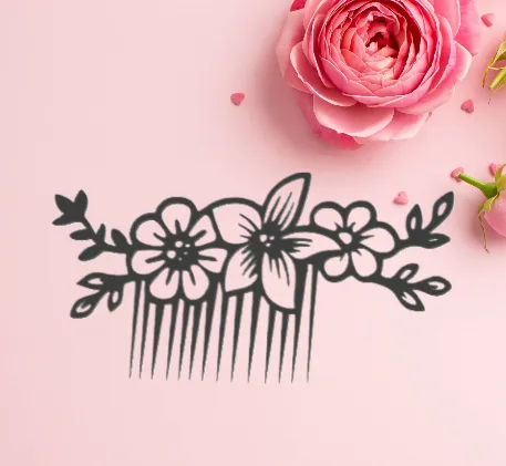 Flower haircomb accessory by Scott-3d - MakerWorld
