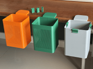 Deskside waste bin, quick-release design for easy emptying, modular and ...