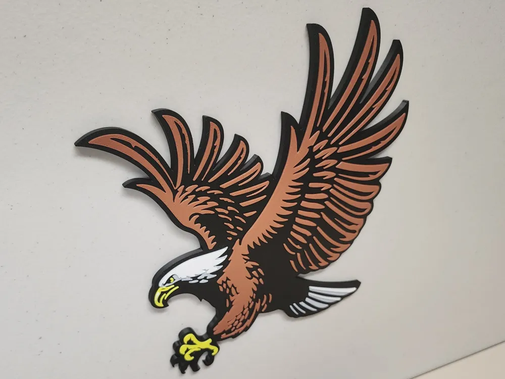 Flying Bald Eagle Wall Display by briankstan - MakerWorld