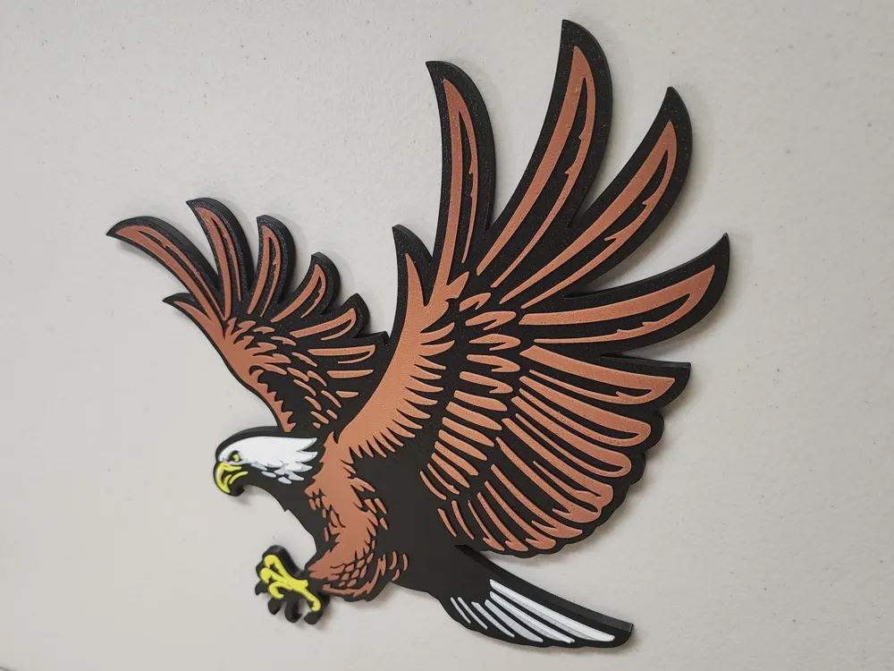 Flying Bald Eagle Wall Display by briankstan - MakerWorld