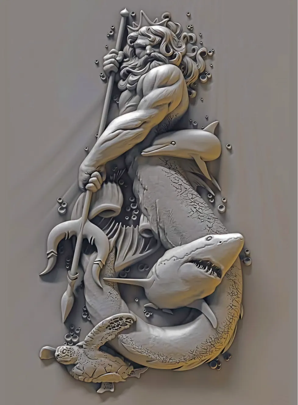 Poseidon - Master of the sea Lithophane by Grainne_Ni_Mhaille ...
