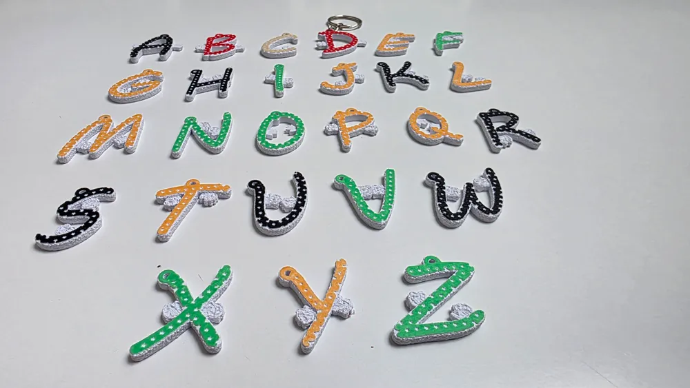 Alphabet Letters keychain with star texture by mixersnk - MakerWorld