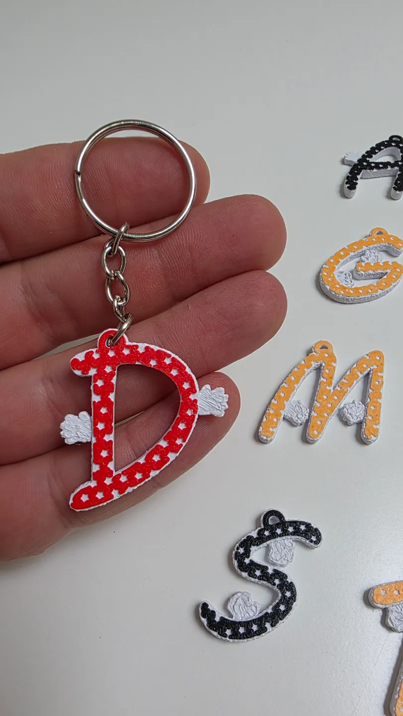 Alphabet Letters keychain with star texture by mixersnkMakerWorld ...