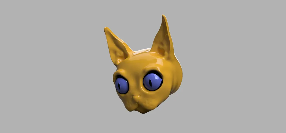 Cat head with shaking eyes Remixed by Mdesign - MakerWorld