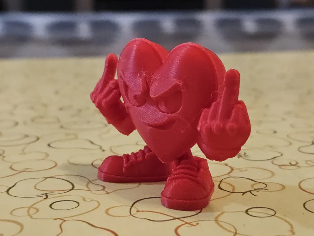 Rude Valentines Heart with Middle Fingers - Free 3D Print Model ...