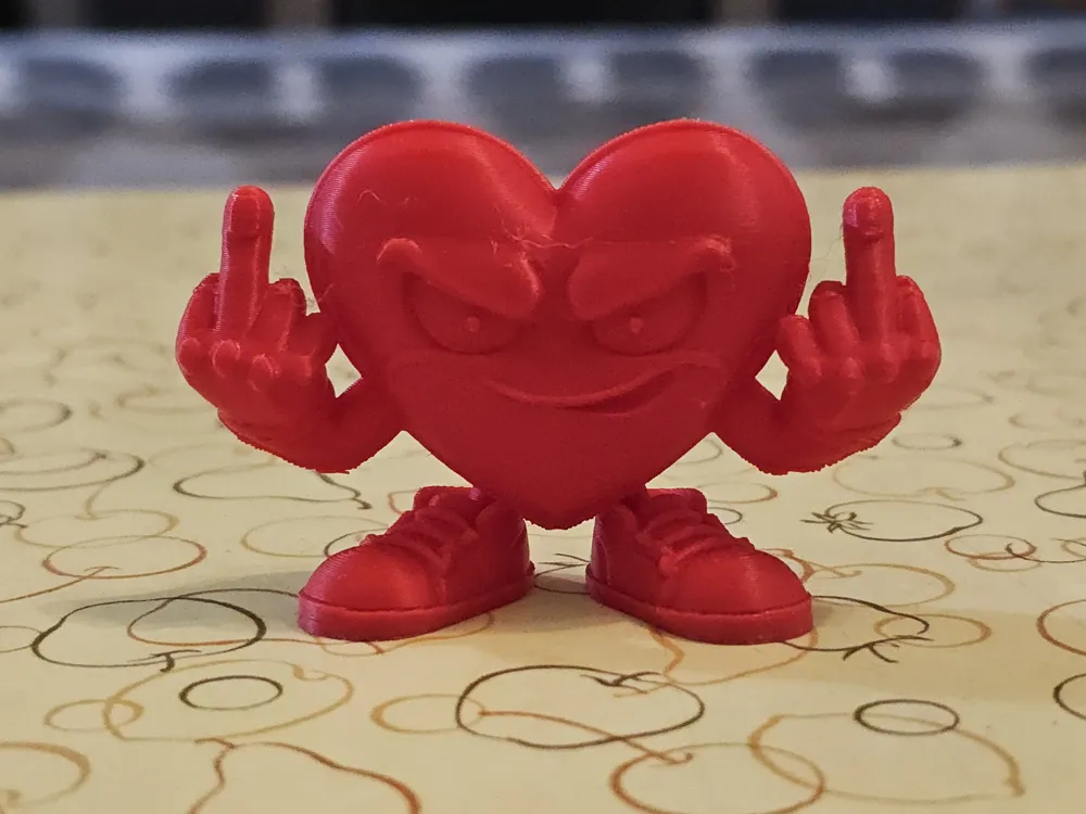 Rude Valentines Heart with Middle Fingers - Free 3D Print Model ...