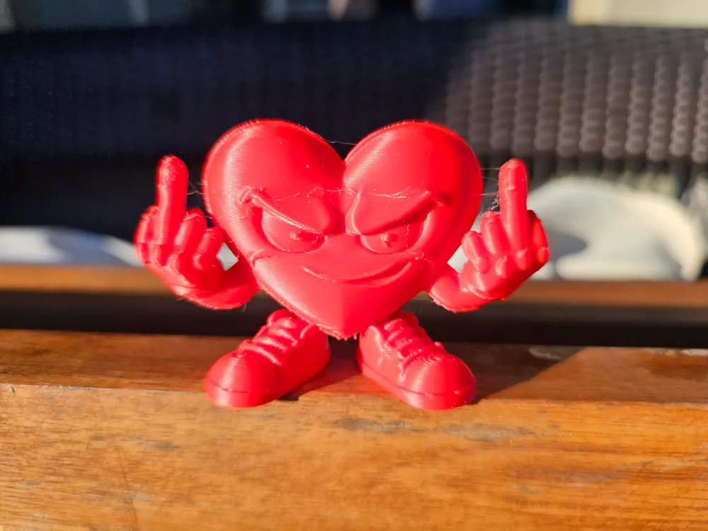 Rude Valentines Heart with Middle Fingers - Free 3D Print Model ...