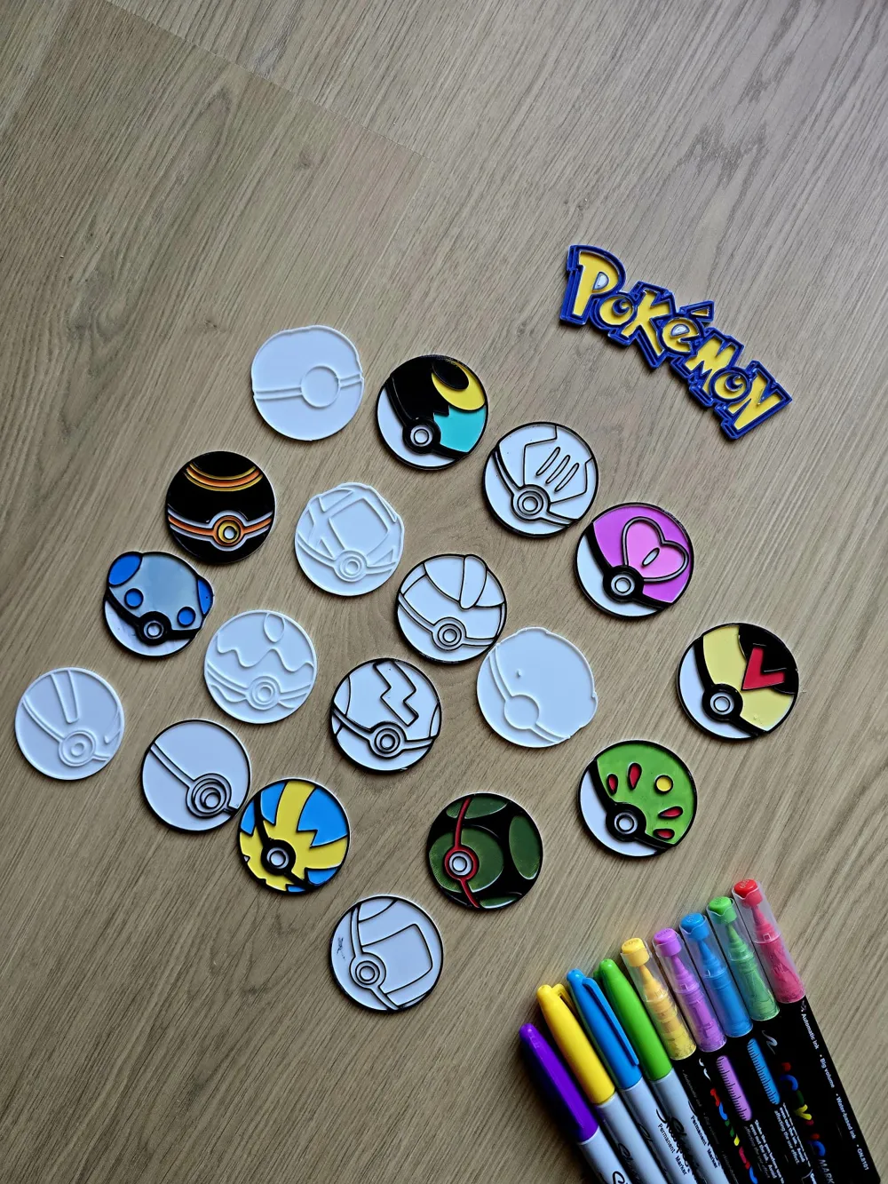 Pokemon Pokeball Set Pack DIY Coloring Craft - Free 3D Print Model ...