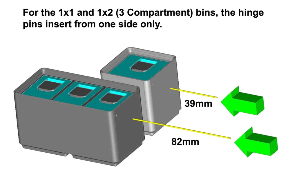 Gridfinity 1xY Multi Compartment Lidded Bins v2.0 by mystoopidstuff ...