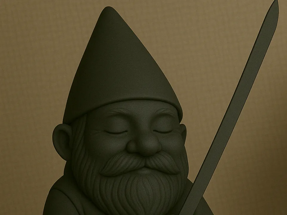 Miniature Garden Gnome Sword Sculpture by Florida Features Digital ...