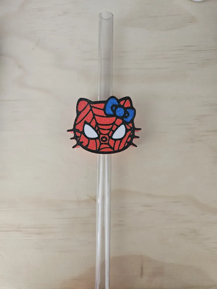 Spiderman Hello Kitty Strohhalm-Aufsatz – Kostenloses 3D-Druckmodell ...