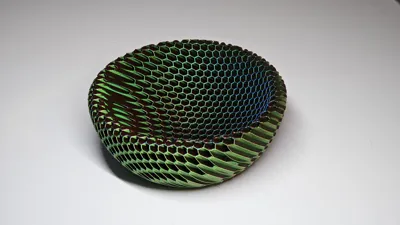 Hexagonal Pattern Bowl with Multicolor Gradient by kingkokos MakerWorld ...