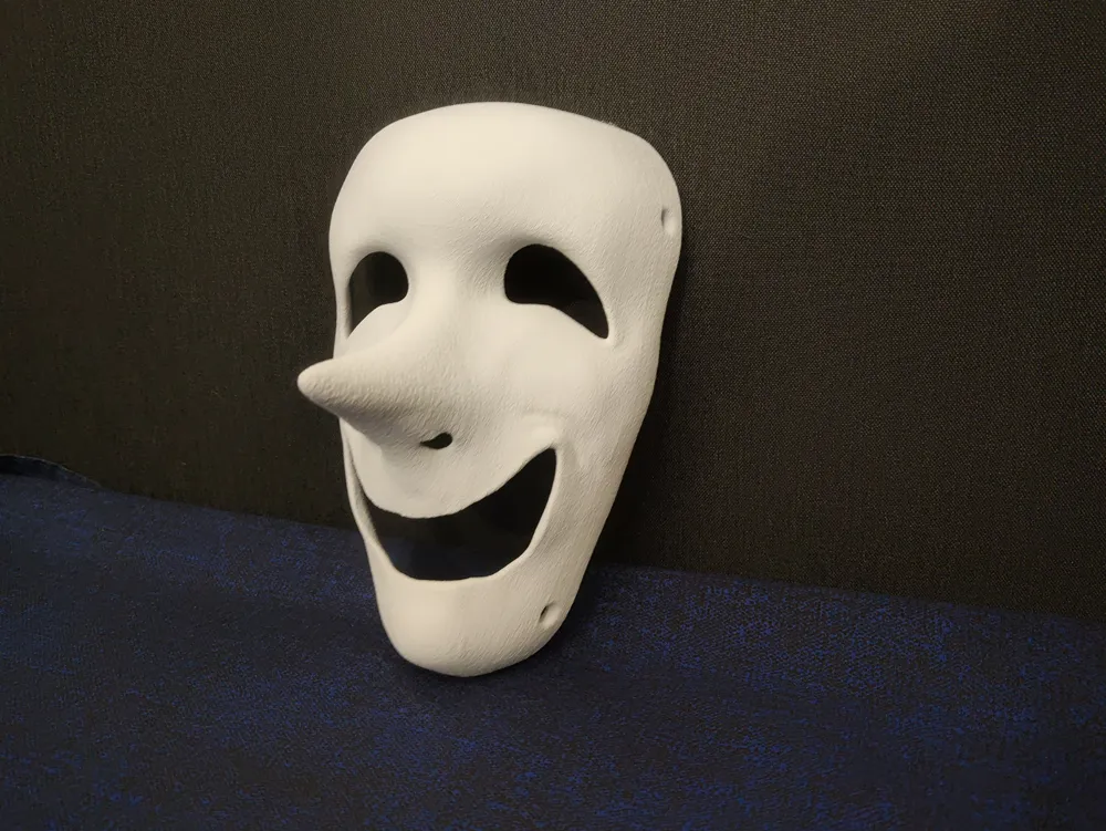 Angry & Smiling theater mask easy to print by TocToc3dPrint - MakerWorld