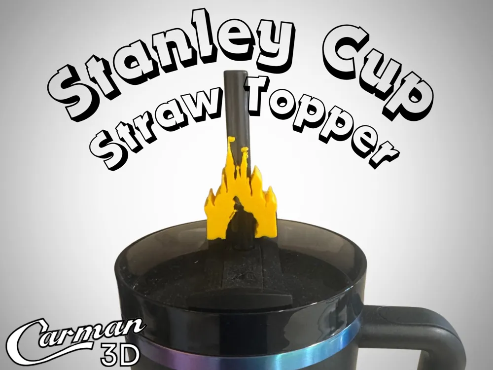 Disney Castle Belle Stanley Cup Straw Topper by Carman3D MakerWorld ...