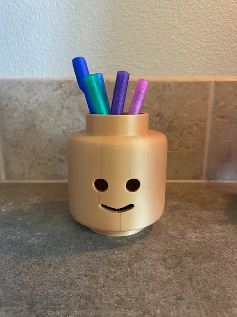 Minifigure Head Pen Holder by NateTheGreat - MakerWorld