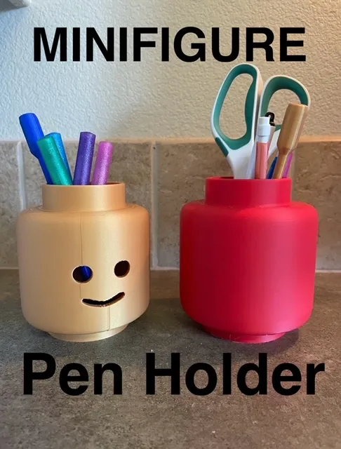Minifigure Head Pen Holder by NateTheGreat - MakerWorld