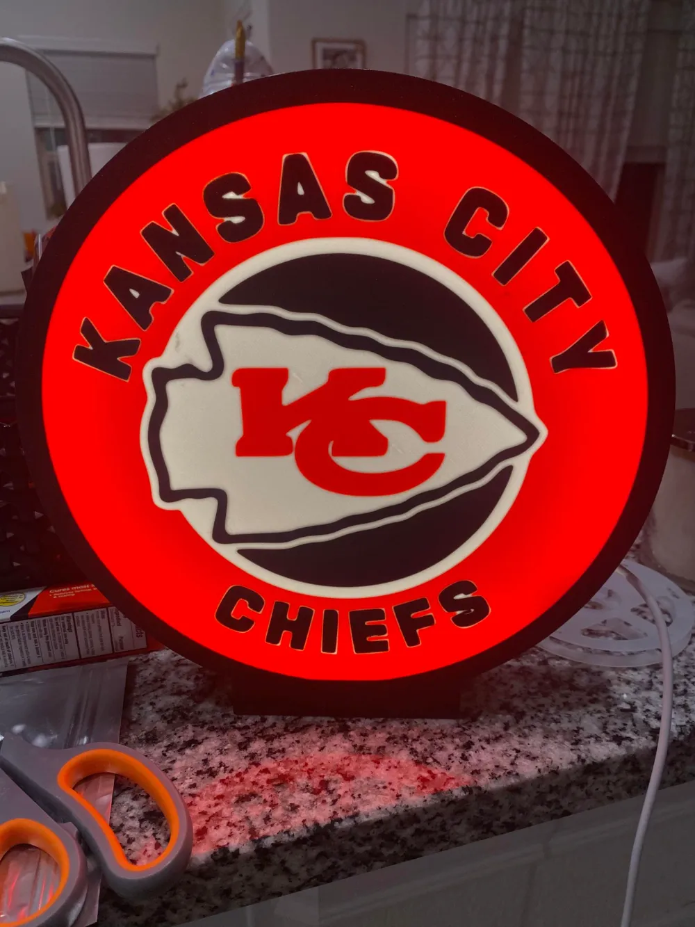 KC Chiefs lightbox with stand by svest1466 - MakerWorld