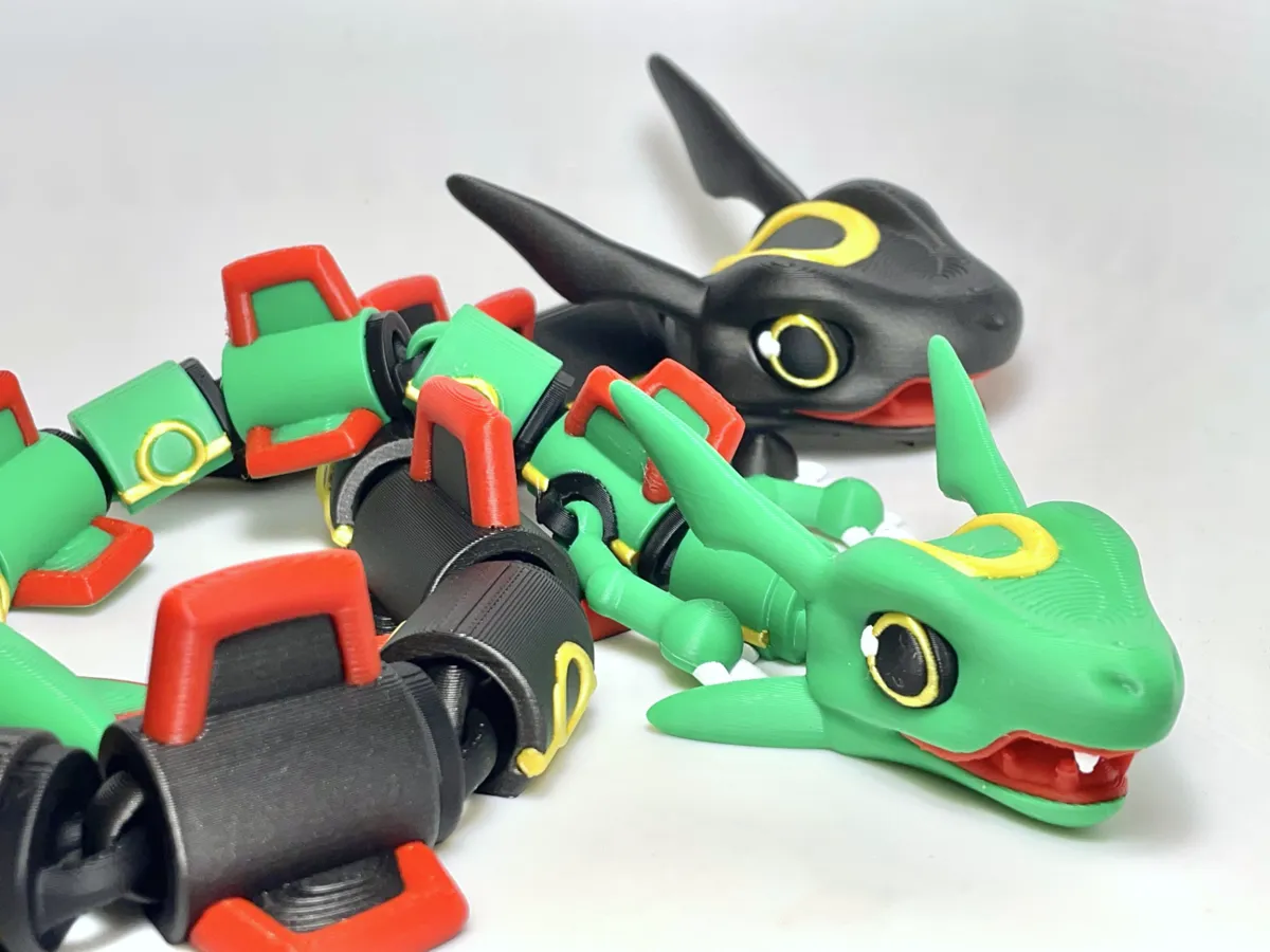 Baby Rayquaza Cute Articulated Dragon- 5 Color - Free 3D Print Model ...