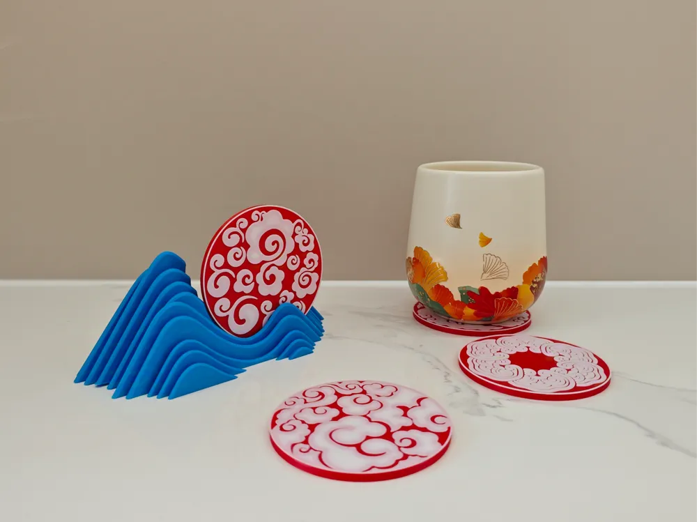 Chinese Style Auspicious Cloud Coaster by TSOUTH3D - MakerWorld
