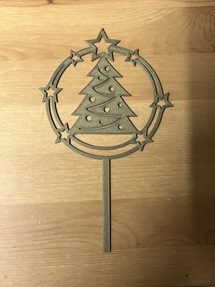 christmas tree cake topper - Free 3D Print Model - MakerWorld
