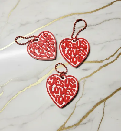 Jesus Loves you V2 keychain - Free 3D Print Model - MakerWorld