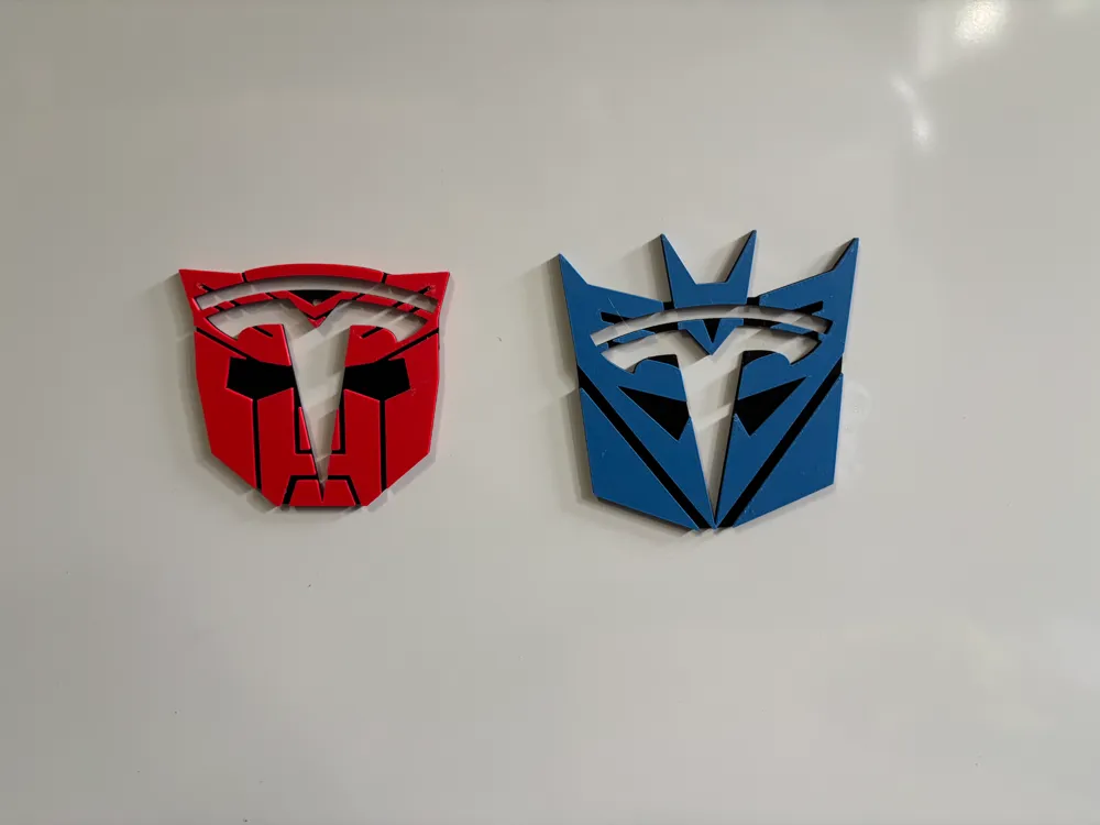 Transformers Autobot + Tesla Emblem Logo Cover - Free 3D Print Model ...