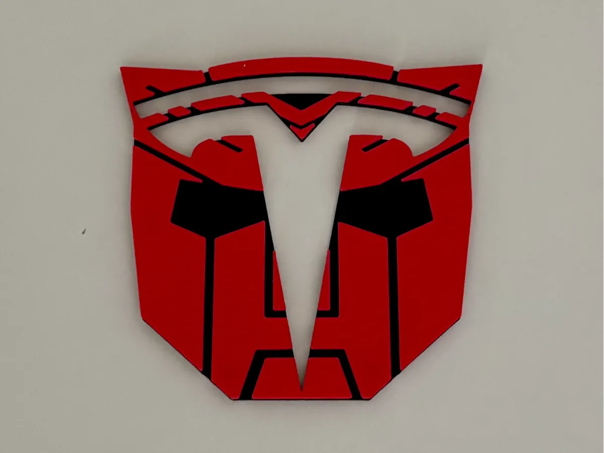 Transformers Autobot + Tesla Emblem Logo Cover - Free 3D Print Model ...
