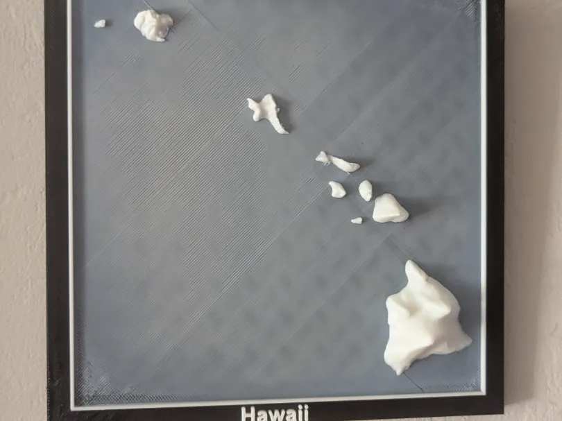 Hawaii Topographic Map - Framed - Free 3D Print Model - MakerWorld