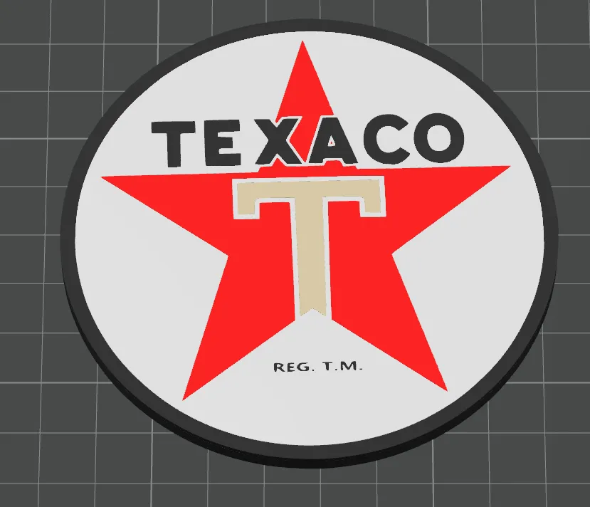 Texaco Gas Sign Coaster by rsnider2 MakerWorld: Download Free 3D Models