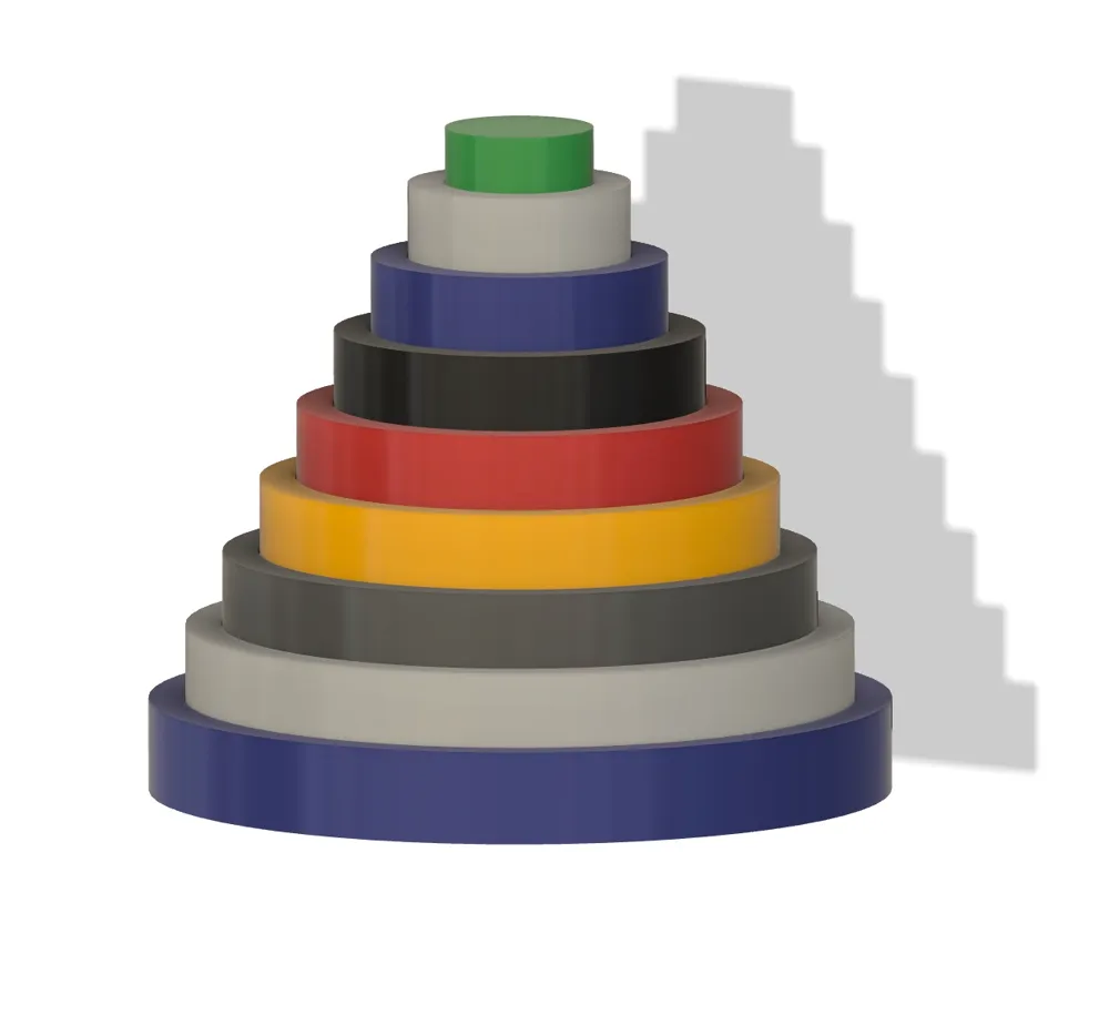 Montessori Stacking Circle Tower Game for children by szili83 - MakerWorld