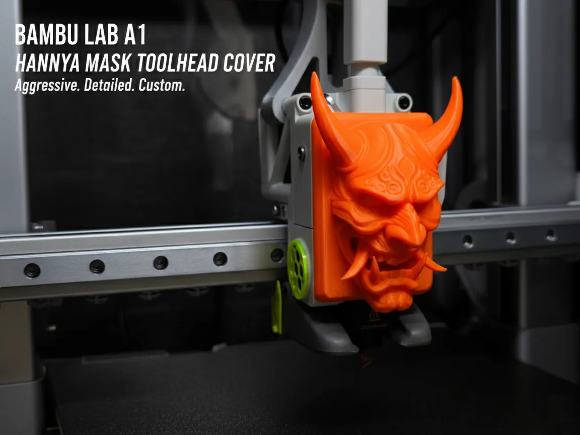 Oni Mask Front Cover A1 / A1 mini - Free 3D Print Model - MakerWorld