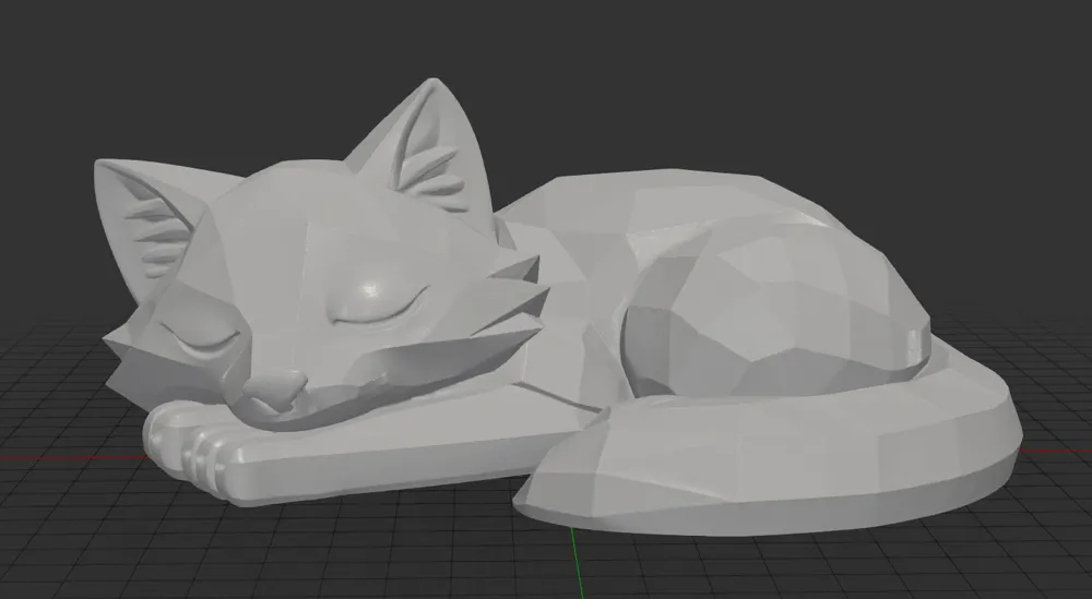 Low Poly Sleeping Wolf - Free 3D Print Model - MakerWorld