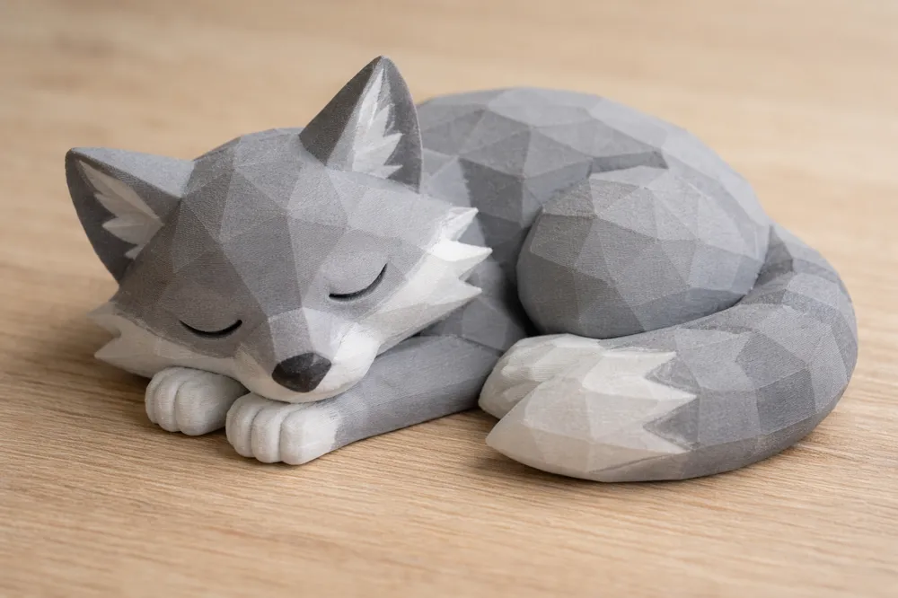 Low Poly Sleeping Wolf - Free 3D Print Model - MakerWorld