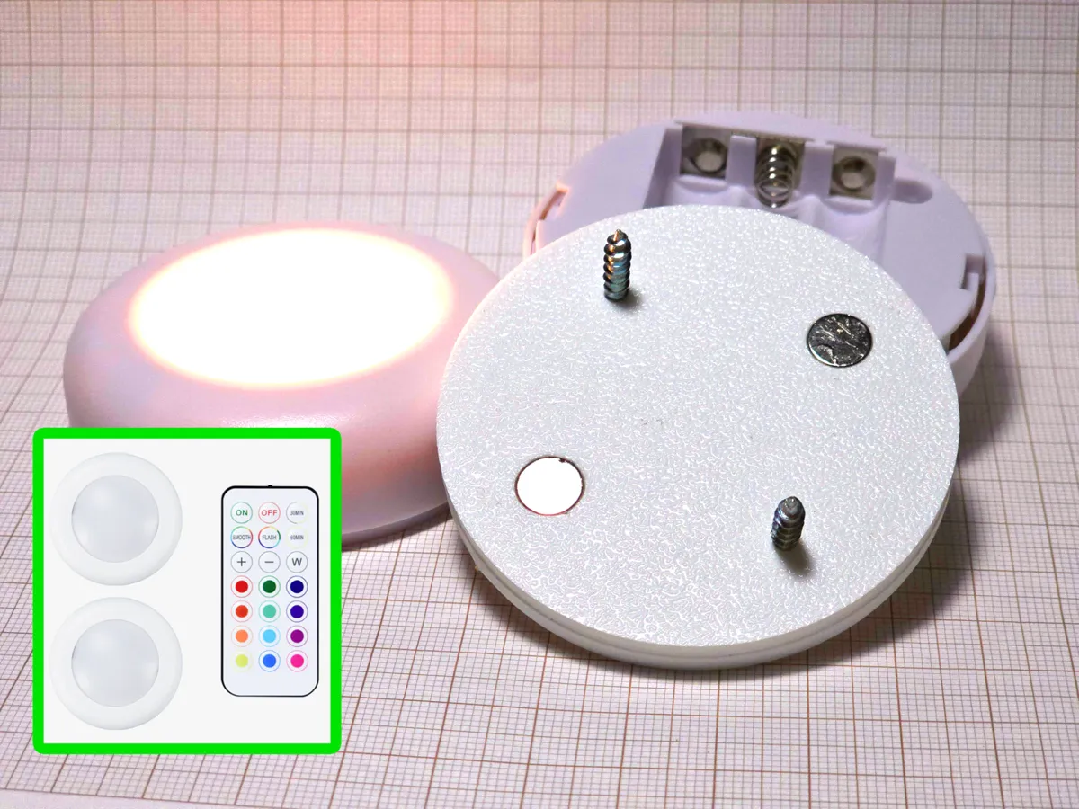 RGBW Puck Lights Bolt or magnet attachment - KC007 - Free 3D Print ...