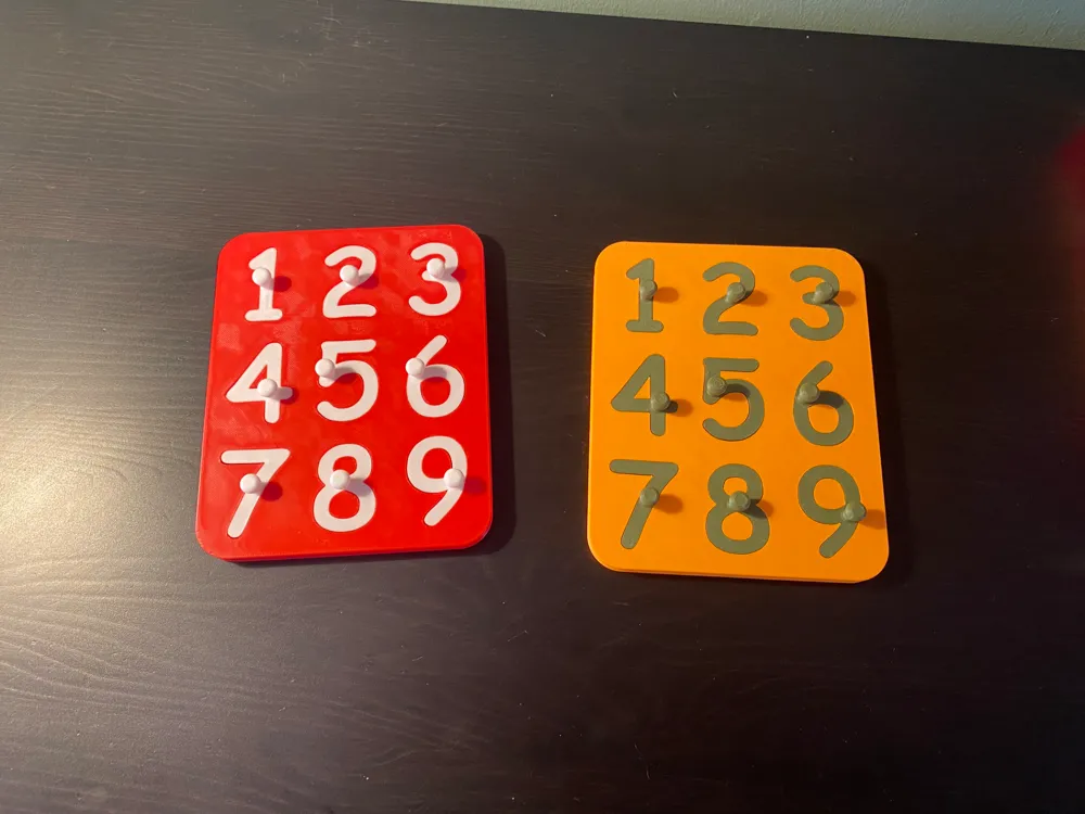 Number Puzzle & Alphabet board toy for kids - Free 3D Print Model ...