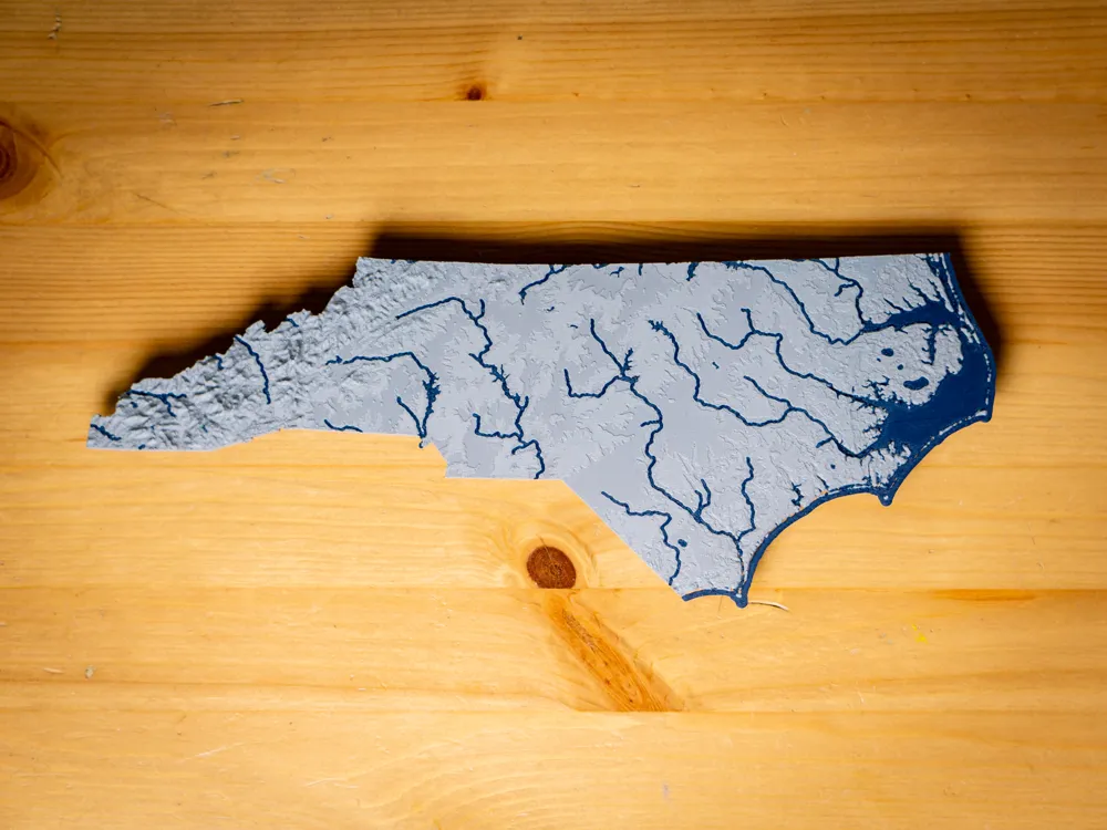 North Carolina, USA (NC) Topographic Map - Free 3D Print Model - MakerWorld