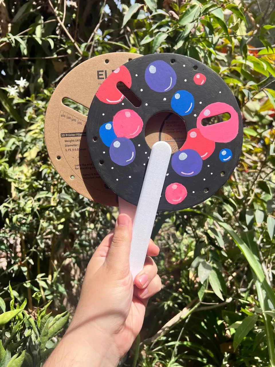 Cardboard Spool Hand Fan/Sign by Printorok - MakerWorld