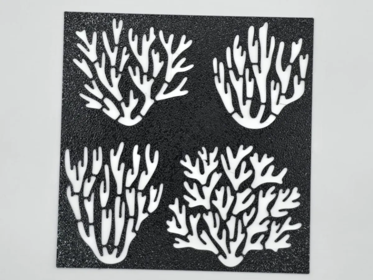 Coral Reef Branche Marine Aquarium Pattern Stencil - Free 3D Print ...