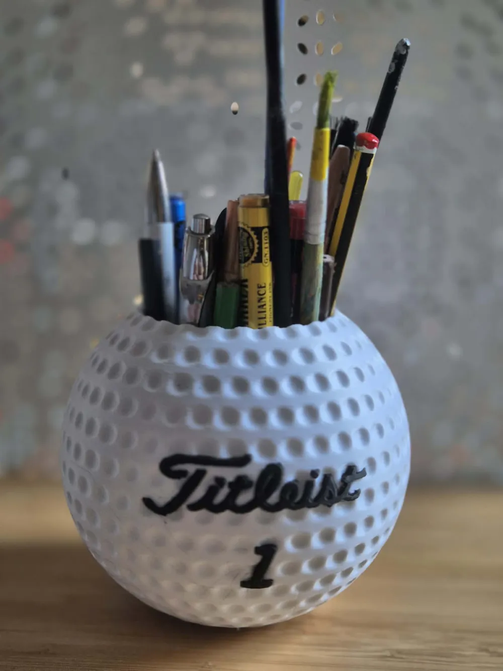 Golf Ball desk organiser/plant pot cover - Free 3D Print Model - MakerWorld