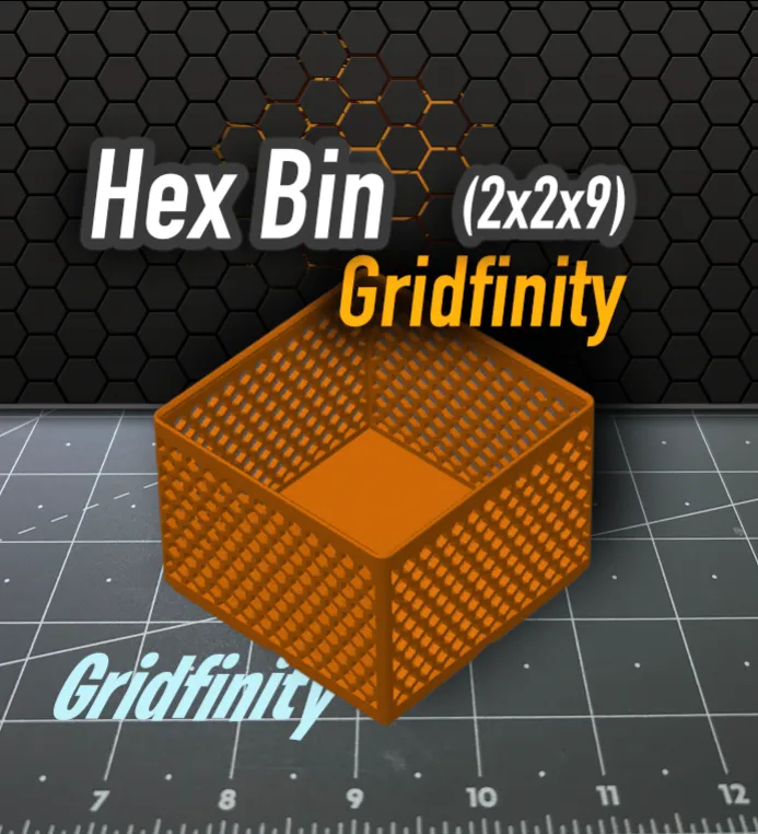 Hex Bin Gridfinity 2x2x9 by K2_Kevin - MakerWorld