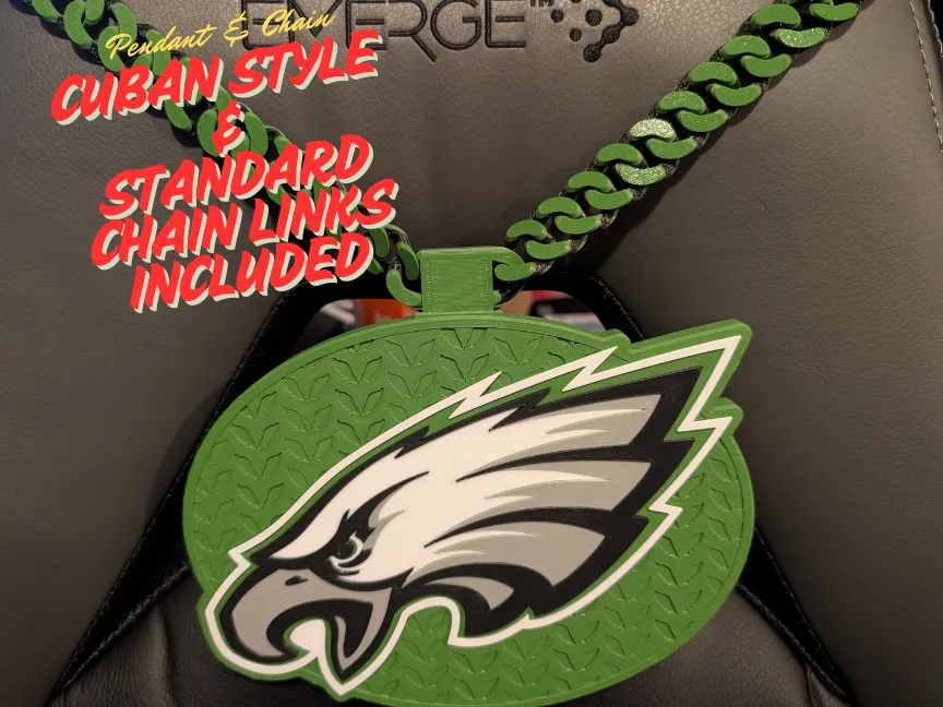 Philadelphia Eagles Oversized Pendant and Chain - Free 3D Print Model ...