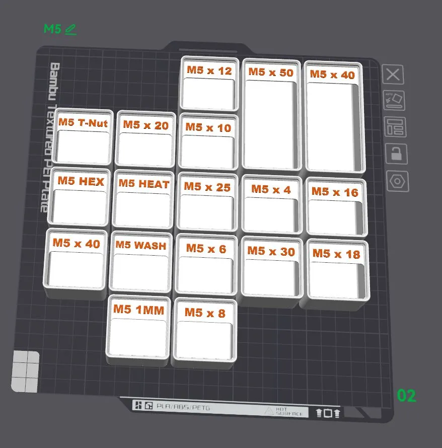 Gridfinity Metric Bins - 5U - M3 & M5 by Ankit MakerWorld: Download Free 3D Models