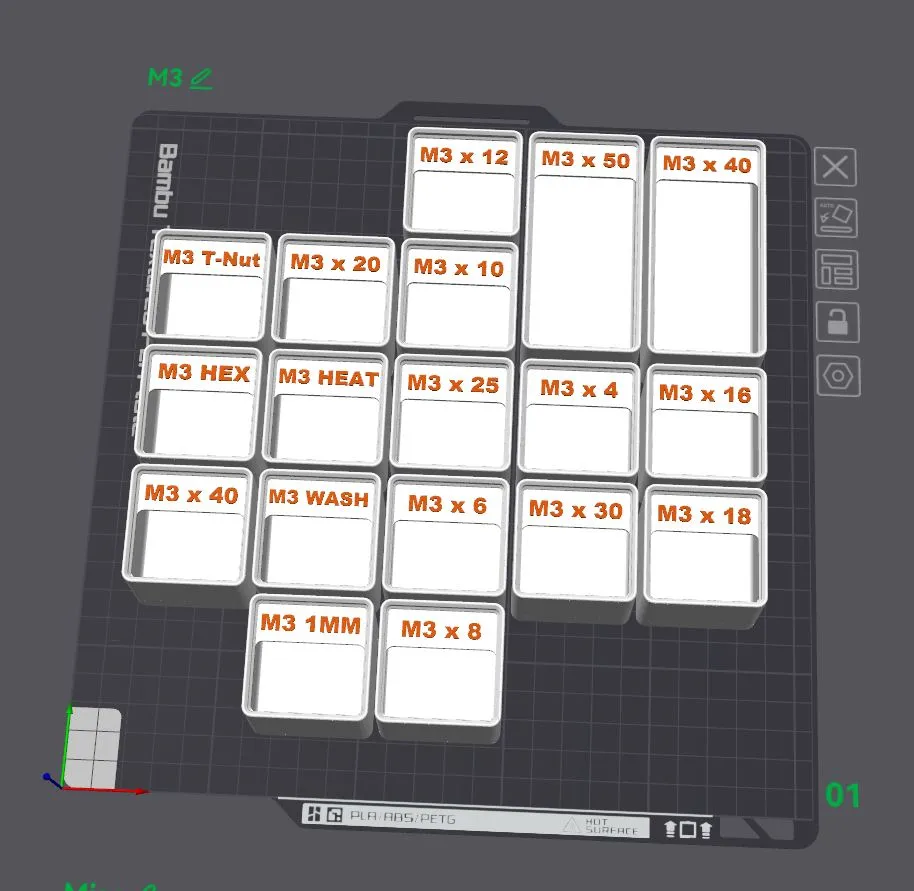 Gridfinity Metric Bins - 5U - M3 & M5 by Ankit MakerWorld: Download Free 3D Models