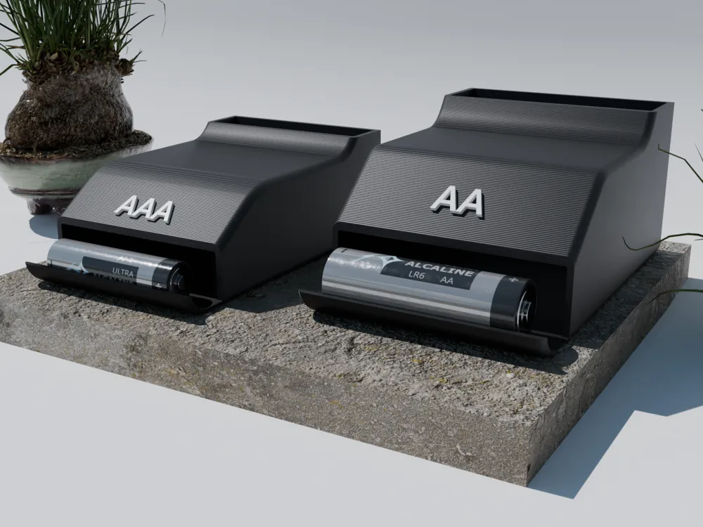 Slide Battery Container/Box | AA | AAA |Batteries by MNP Studio ...