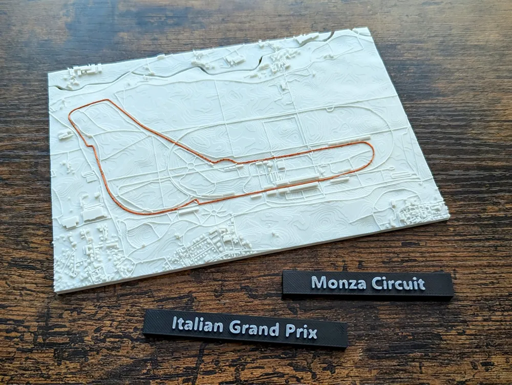 Monza Circuit 3D Miniature (Multicolor) - Free 3D Print Model - MakerWorld