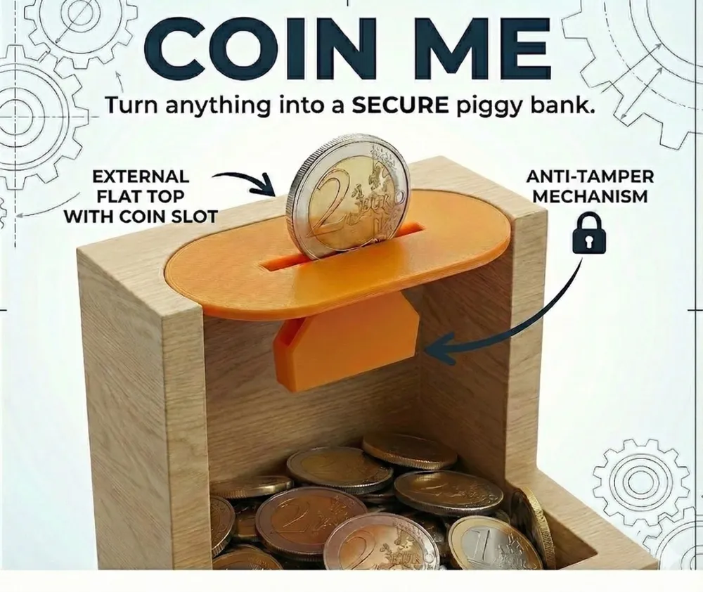 Coin ME - Turn Anything Into a Secure Piggy Bank! - Free 3D Print Model ...